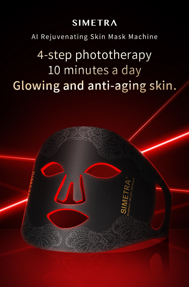 SIMETRA Red and Blue Light Mask Photon Skin Whitening and Rejuvenation ...